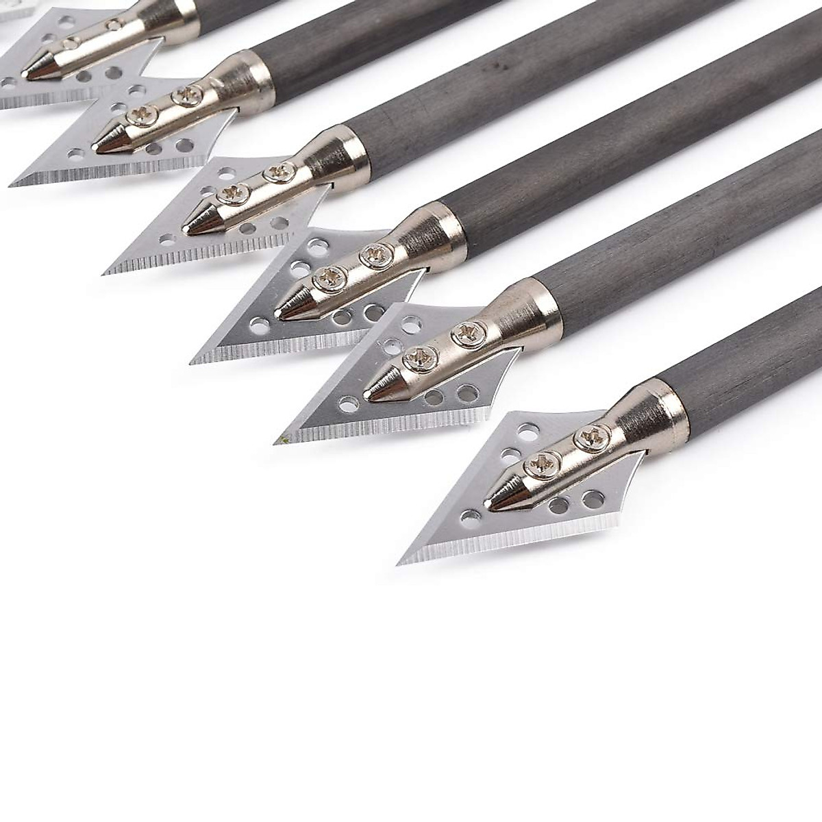 TY Archery 7.5" inch R9 Crossbow Bolts Carbon Arrows 2" Red Vanes with 100grain Broadhead for Hunting Shooting Targeting