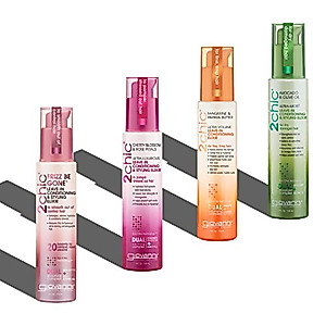 GIOVANNI 2chic Ultra-Luxurious Leave-In Conditioning & Styling Elixir - Smoothing Hair Cream for Curly & Wavy Hair, Enriched with Aloe Vera, Paraben Free, Color Safe - Cherry Blossom & Rose Petal, 4oz