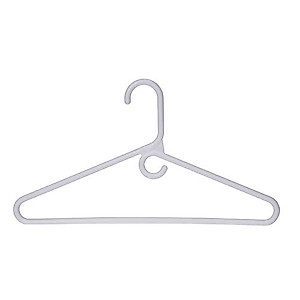 Quality White Hangers 10-Pack - Super Heavy Duty Plastic Clothes Hanger Multipack - 17 inch Thick Strong Standard Closet Clothing Hangers with Hook for Scarves and Belts Coat Hangers (White, 10)