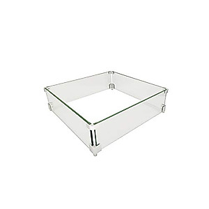 FixtureDisplays® Fire Pit Wind Guard 20 x 20 Inch Fire Pit Wind Guard Square 8 mm Thickness Fire Pit Glass Wind Guard 997G-2D