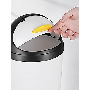 Penguin Plastic Trash Can with Lid Bedroom 7.5 Liter /2 Gallon Garbage Can Children Room Garbage Can Swing Lid Wastebasket Dustbin Organizer, White