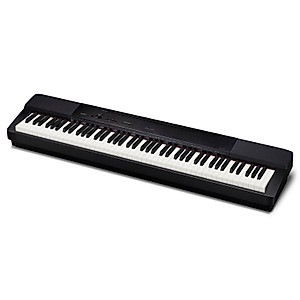Casio PX-350 BK 88-Key Touch Sensitive Privia Digital Piano with "AIR" Acoustic and Intelligent Resonation System and Power Supply, Black