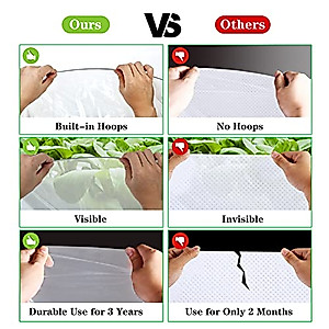 SORANGEUN 2pcs Greenhouses for Outdoors,122”x20”x16” Portable Greenhouse,Mini Green House with One-Piece Greenhouse Plastic&Garden Hoops for Raised beds,Row Covers