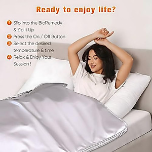 InLoveArts Far Infrared Sauna Blanket for Home Detoxification - Portable Infrared Sauna Silver, at Home Sauna Full Body Higher Dose Infrared Sauna Blanket, Relax Your Body and Mind