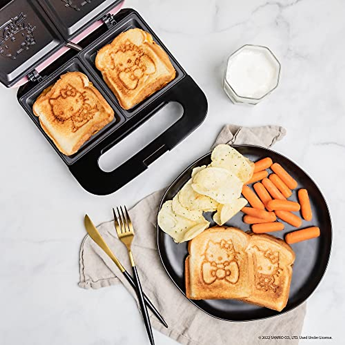 Uncanny Brands Hello Kitty Grilled Cheese Maker- Panini Press and Compact Indoor Grill