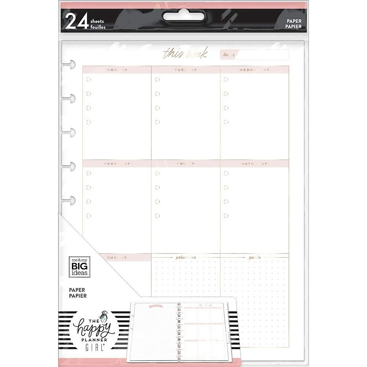 Minimalist Classic Filler Paper - Weekly Schedule