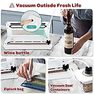 Vacuum Sealer Machine,Air System Vacuum Sealer with Dry, Moist & Pulse 3 Modes,with Bag Storage and Built-in Cutter,Food Sealer with Consecutive Seals