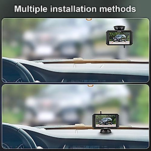 DALLUX Wireless Backup Camera with Stable Digital Signal,5 Inch Monitor+HD 1080P Front/Rear View Night Vision Waterproof Camera for Car,Pickup,Truck,RV,SUV,Van,Camper License Plate Easy Installation