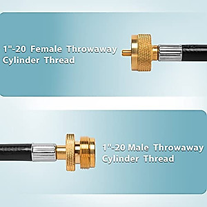 SHINESTAR 5FT Propane Extension Hose, Connects 1lb Appliance to Propane Tree or Propane Tee Adapter, Compatible with Buddy Heater, Weber Q Grill, Coleman Camping Stove and more