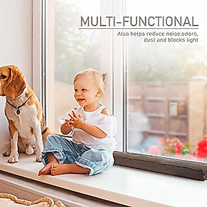 KAKICLAY 48" Weighted Draft Stopper for Bottom of Doors and Windows, Heavy Duty Sound Proof Door Draft Guard Door Soundproofing Under Door Noise/Air/Wind Blocker, 2.6Lbs