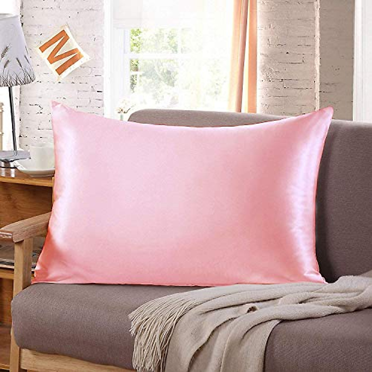 MEILIS 100% Mulberry Silk Pillow Cases for Kids Solid Printed Hypoallergenic Pillowcase for Kindergarten(14x20inch)