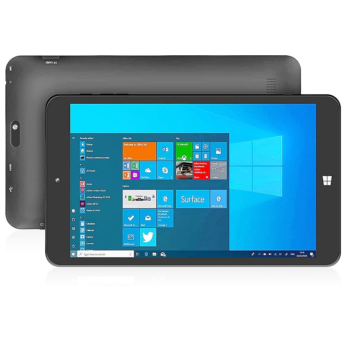 Windows 10 Pro Tablets, Quad Core CPU 64GB Storage 128GB Expand PC Computer, 1280 x 800 IPS HD Touchscreen, WiFi, 4000mAh Battery, Bluetooth 4.0(Without A Product Key)