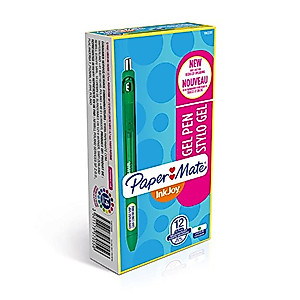 Paper Mate InkJoy Gel Pens | Medium Point (0.7 mm) | Green | 12 Count