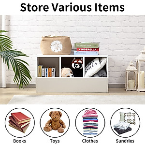 ALIMORDEN Stackable 3 Bin Cubby Unit Storage Cubby Toy Storage Cubby Multi-Bin Toy Organizing Cubby, Suitable for Children's Room, Playroom, Hallway, Laundry Room, White