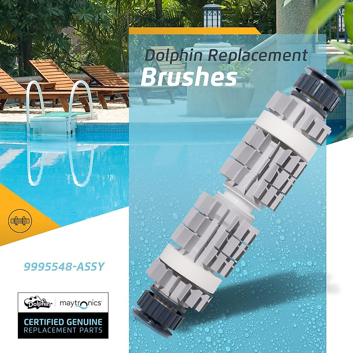 Dolphin Genuine Replacement Part — Rear Grey Brush Kit — 9995548-ASSY