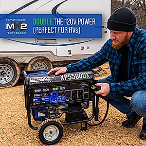 DuroMax XP5500DX 5,500-Watt/4,500-Watt 224cc Electric Start Dual Fuel Portable Generator w/CO Alert