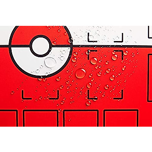 The Gaming Mat Company 2 Player Compatible Pokemon Playmat for Pokemon Cards - 28" x 18" x 0.16" Red & White Battle Mat Stadium Board for Pokemon TCG Playmat Game & Pokemon Mat Trading Card
