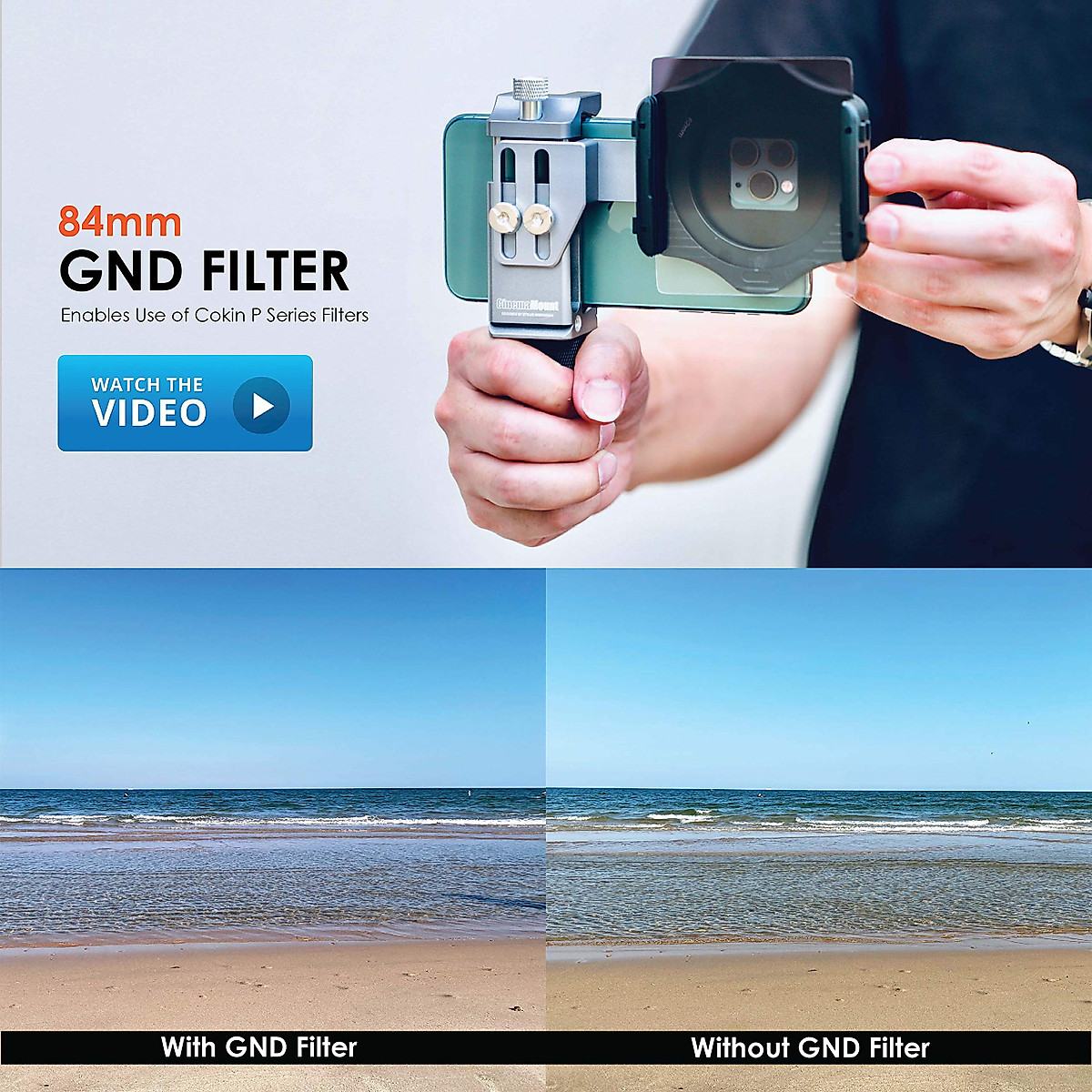 Ztylus Cinema Mount Smartphone GND Filter Kit with Phone Clip for iPhone, Samsung (S: Cinema Mount Rig + GND Filter)