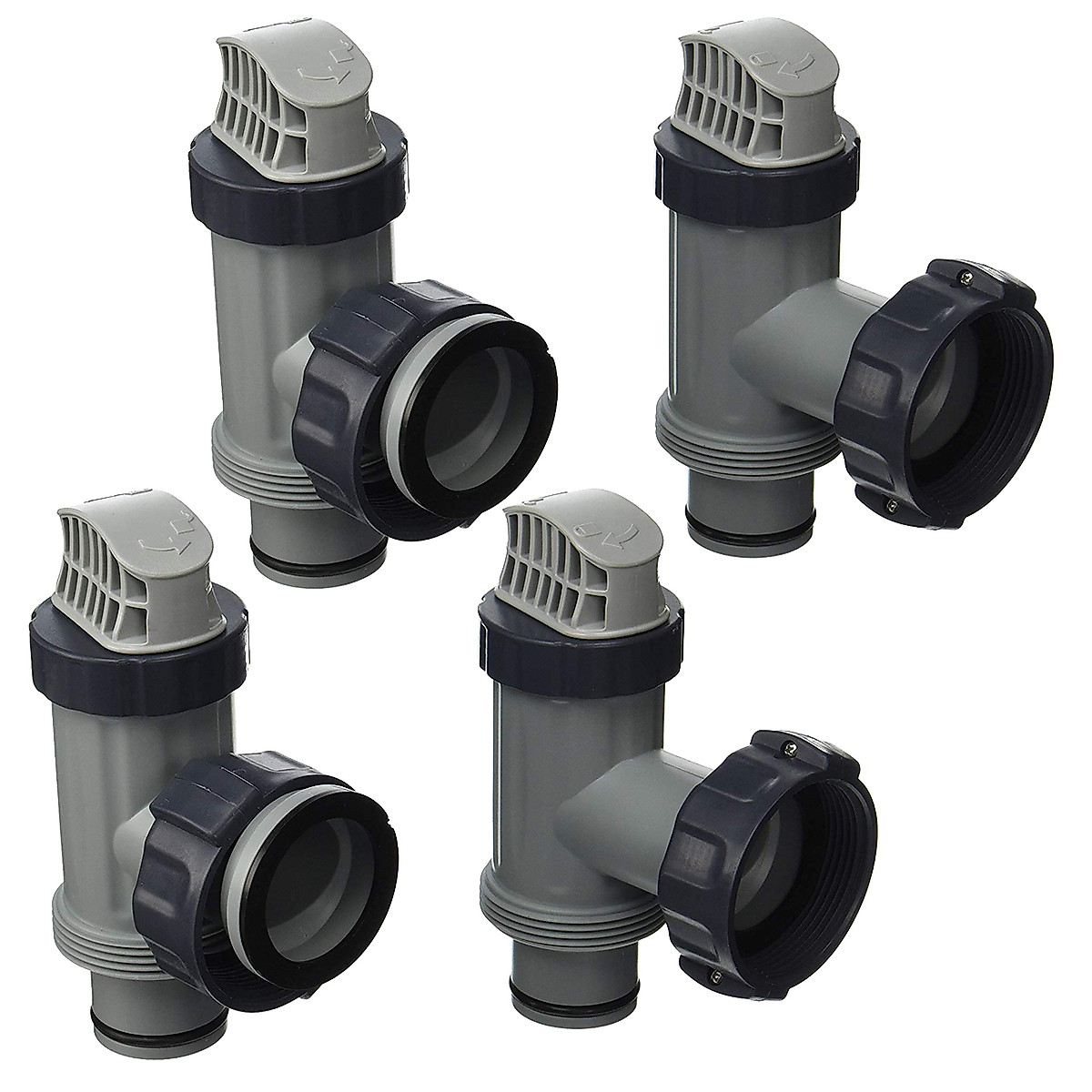 Intex Above Ground Plunger Valves with Gaskets & Nuts Replacement Part (4 Pack)