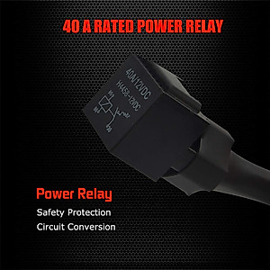 Ampper 4 Lead Wiring Harness for LED Rock Lights, LED Rock Light Pod Wiring Harness Kit with 2 Extension Wires, Relay, Fuse and Switch