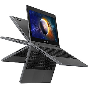 Asus BR1100 Laptop 11.6" HD Anti-Glare Touchscreen Display Intel Celeron N4500 4GB RAM 128GB Storage Dual Cam Windows 10 Pro Dark Grey Stylus Included