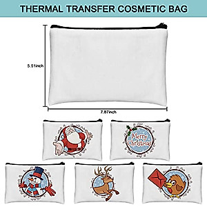 12 Pcs Sublimation Blanks Makeup Bag, Sublimation Blanks Products Cosmetic Bag Heat Transfer Zipper Polyester Pencil Bag for Women Travel Graduation Season Gift