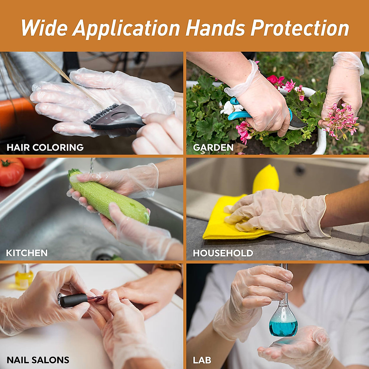 Med PRIDE Vinyl Gloves| Large Box of 100| 4.3 mil Thick, Powder-Free, Non-Sterile, Heavy Duty Disposable Gloves| Professional Grade for Healthcare, Medical, Food Handling, and More