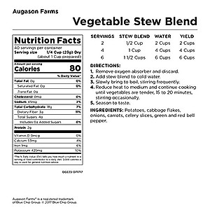 Augason Farms Vegetable Stew Blend 2 lbs 0.5 Oz