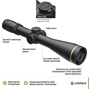 Leupold VX-5HD 4-20x52 (34mm) CDS-ZL2 Side Focus Illum. FireDot Duplex Reticle Riflescope