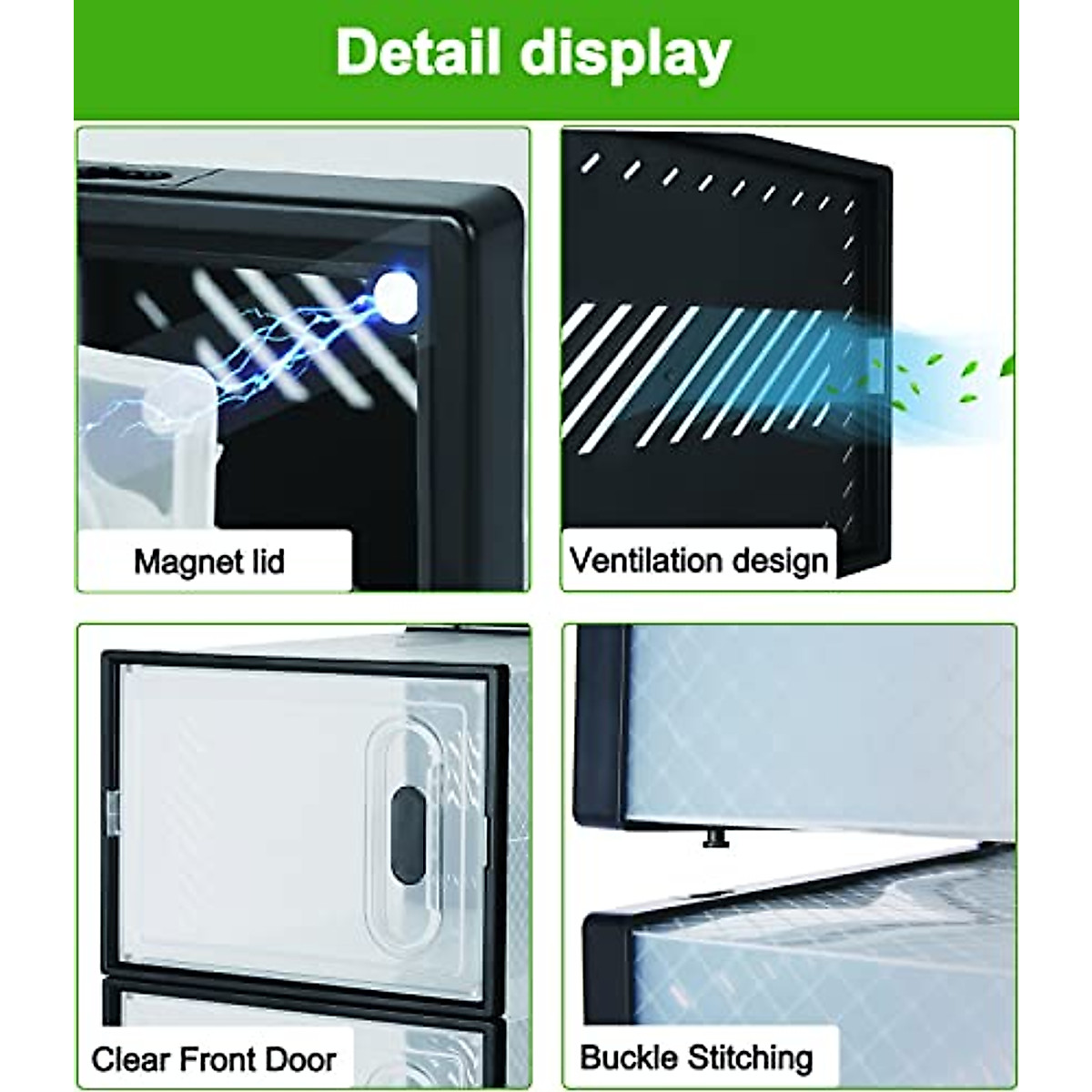 18 Pack Shoe Storage Boxes, Clear Plastic Stackable Shoe Boxes with Lids, Shoe Organizer Boxes for Closet,Space Saving Shoe Holder Sneaker Display Case, Shoe Containers Bins Boot Sneaker Storage Box