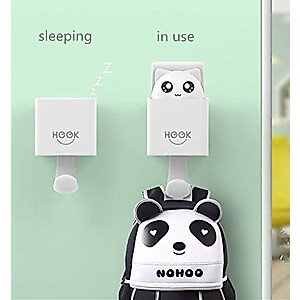 Gautsa Cute Peek-A-Boo Hooks, Self Adhesive, Pop up Cat Bear Animal Decorative for Kids Boys Girls, for Key Coat Robe Towel, 4 Pack (Cats)