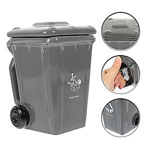 Hemoton Funny Trash Can Mug Porcelain Coffee Cup with Handle Cover Novelty Garbage Bin Ceramic Mug Porcelain Tea Cup Water Drinking Cup Milk Mug Gifts