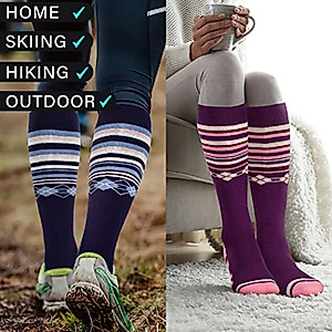 Ski Socks 50% Merino Wool Thermal Knee High Winter Snowboard Sport Socks Men Women