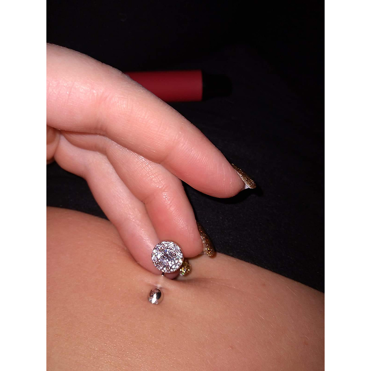 MODRSA Short Belly Button Ring Surgical Stainless Steel Belly Ring 6mm Belly Button Rings Short Bar 1/4" Silver