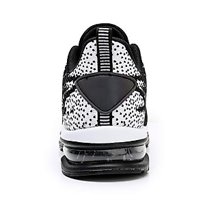 RUMPRA Women Sneakers Lightweight Air Cushion Gym Fashion Shoes Breathable Walking Running Athletic Sport(B-Black,US 8.5