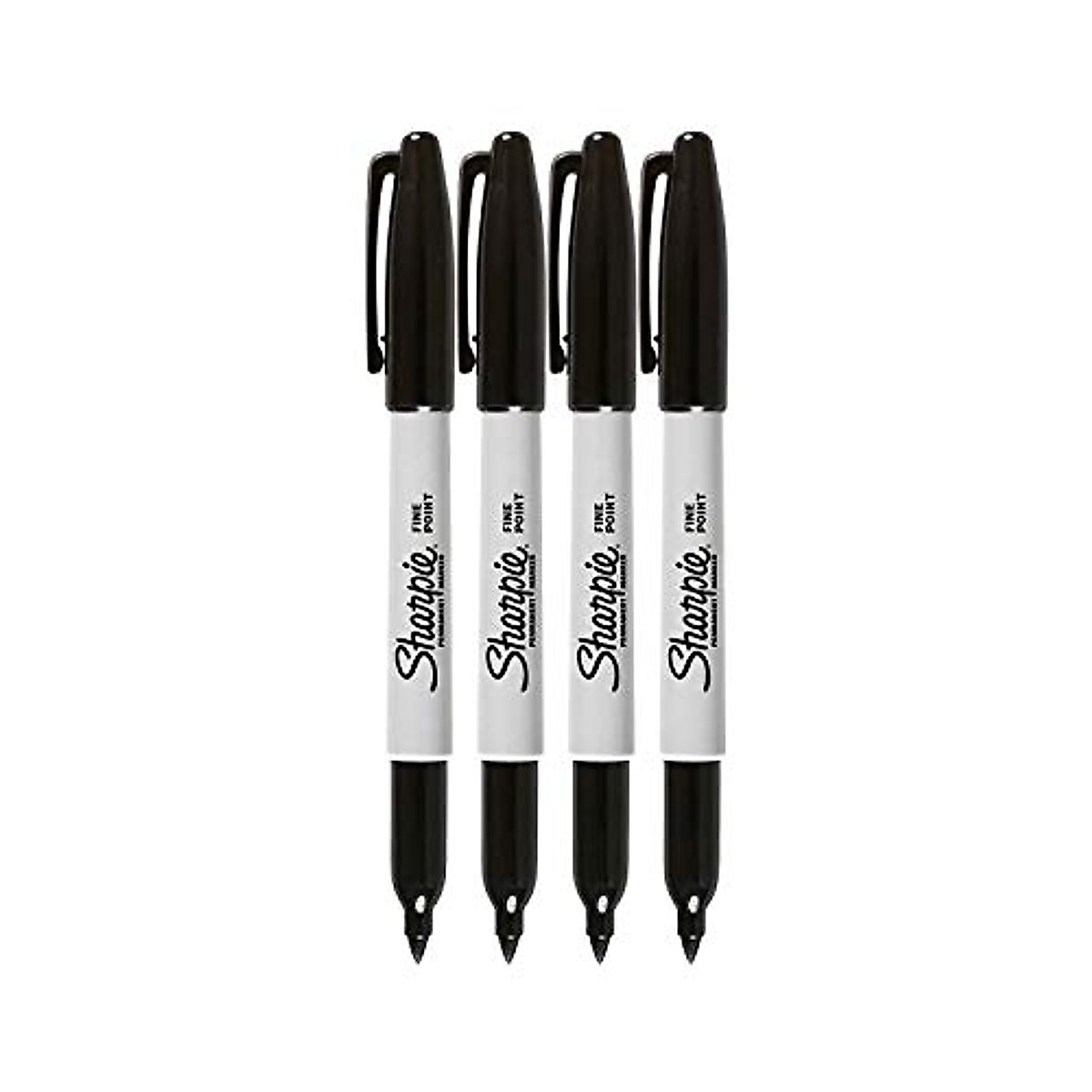 Sharpie Permanent Markers, Fine Point, Black Ink (4-Pack)