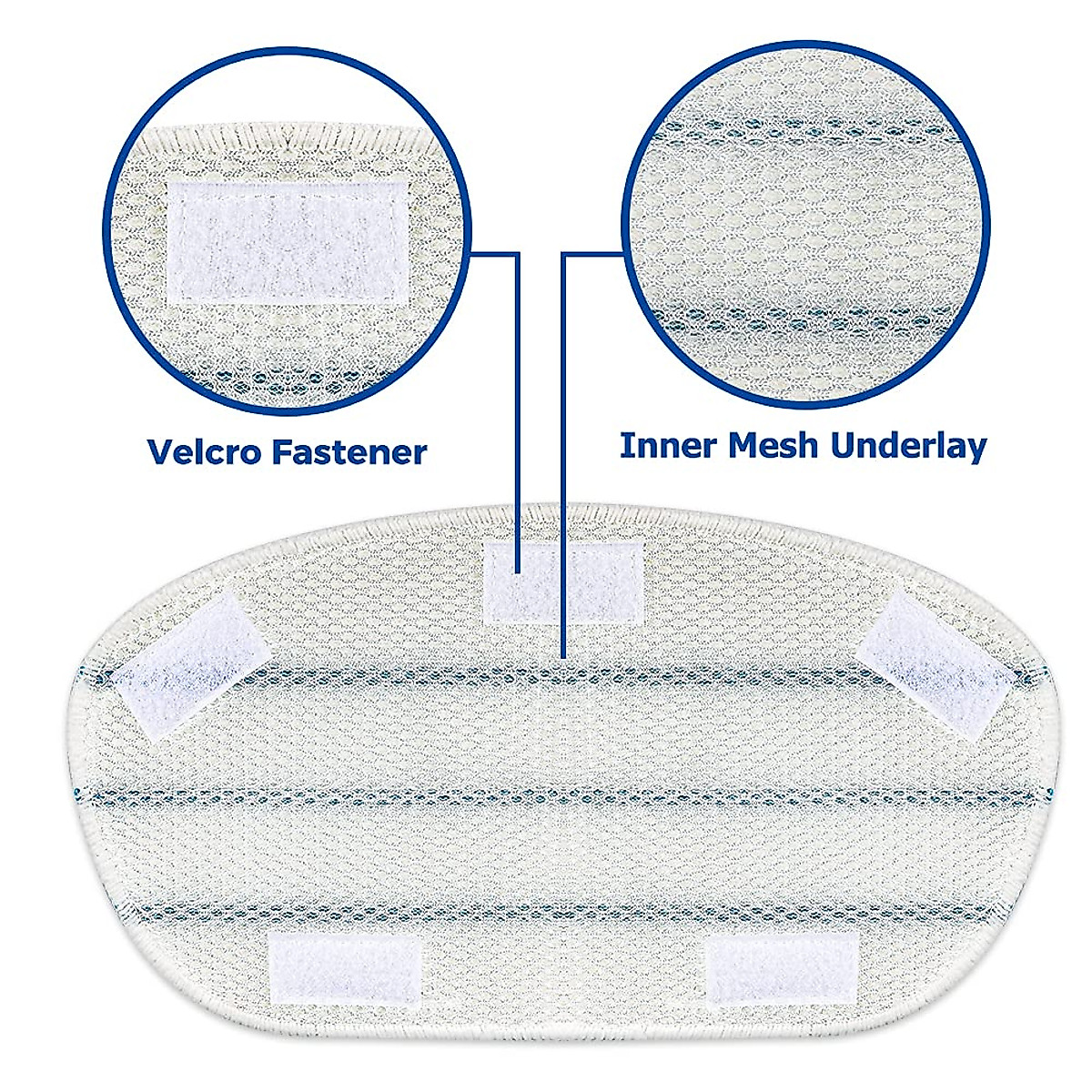 AneCom Replacement Steam Mop Pads Compatible with PurSteam ThermaPro 10-in-1 Steam Mop Washable Reusable Pads (6 Pack)