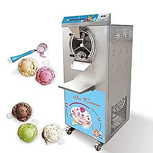 Mvckyi 10L/2.64 Gal Cylinder Italian Water Ice Machine Batch Freezer Gelato Maker Hard Ice Cream Machine for Commercial use Snack Food Equipment