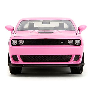2015 Challenger SRT Hellcat Pink and Blue Pink Slips Series 1/24 Diecast Model Car by Jada 34658