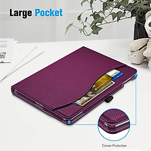 Fintie Case for iPad Pro 9.7 Inch 2016 Release Tablet- [Corner Protection] Multi-Angle Viewing Folio Smart Stand Back Cover with Pocket, Pencil Holder, Auto Wake/Sleep, Purple