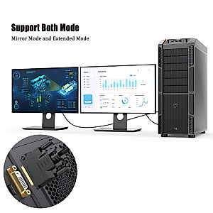 UVOOI DVI Cable 25FT, DVI to DVI-D Cable 25 Feet Long DVI Cord Support 1080P for Computer, PC, Laptop, Monitor, TV and Projector