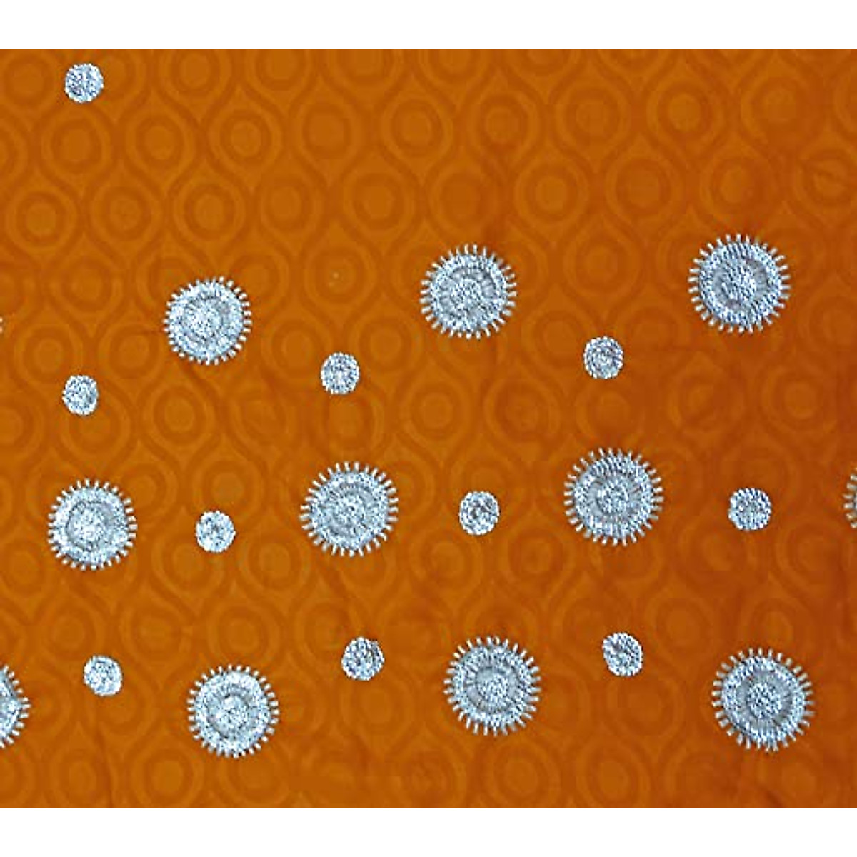 Peegli Indian Vintage Yellow Dress Material Georgette Recycled Fabric Embroidered DIY Craft Textile