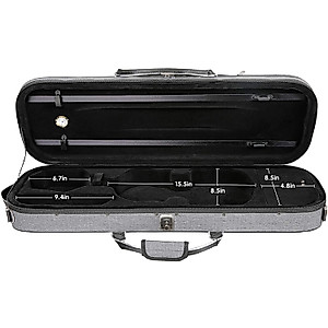 adm 4/4 Full Size Violin Case Oblong Violin Hard Case with Built-in Hygrometer,Super Lightweight Portable with Carrying Straps