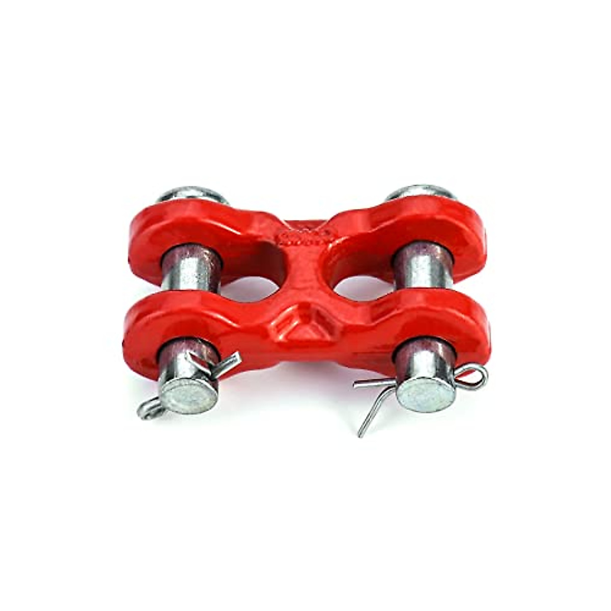 QWORK 3/8 Inches Twin Clevis Safety Chain Repair Links, 2 Pack Trailer Tie Down Links, Industrial Grade Heavy Duty Material - 6,600 LBS. Capacity