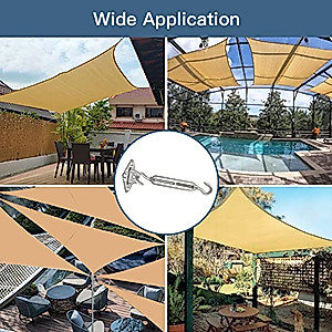 Hokimder 66 Pcs M6 Awning Attachment Set, Heavy Duty Sail Kit for Sun Shade Sail Installation, 304 Stainless Anchor Turnbuckles Sun Shade for Garden Courtyard Outdoors Replacement