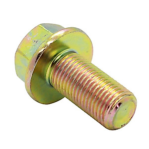 (5pcs) BelMetric M12X1.25X25mm JIS Hex Head Flange Bolt 17mm Wrench, Class 10.9 Plated Yellow Zinc for Automobile, Motorcycle, and Mechanical Applications BF12X1.25X25YLW