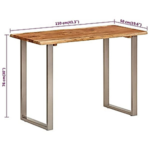 YPWRENH Decorative Table Cocktail Table Dining Table 43.3"x19.7"x29.9" Solid Wood Acacia for Dining Room, Kitchen or Living Room