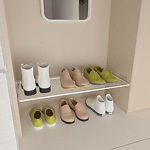 Slideep Expandable Closet Wire Shelves Stainless Steel, Heavy Duty Tension Shelf Cabinet Organizer, Strong Adhesive Closet Divider Organizer System (Large, 3Pack)