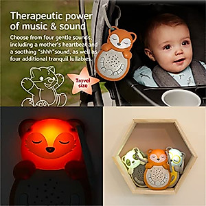 Cloud b Travel Comforting Sound Machine w/Calming Light | 4 White Noise and 4 Lullabies | Re-Activating Smart Sensor | Sweet Dreamz On the Go™ - Fox