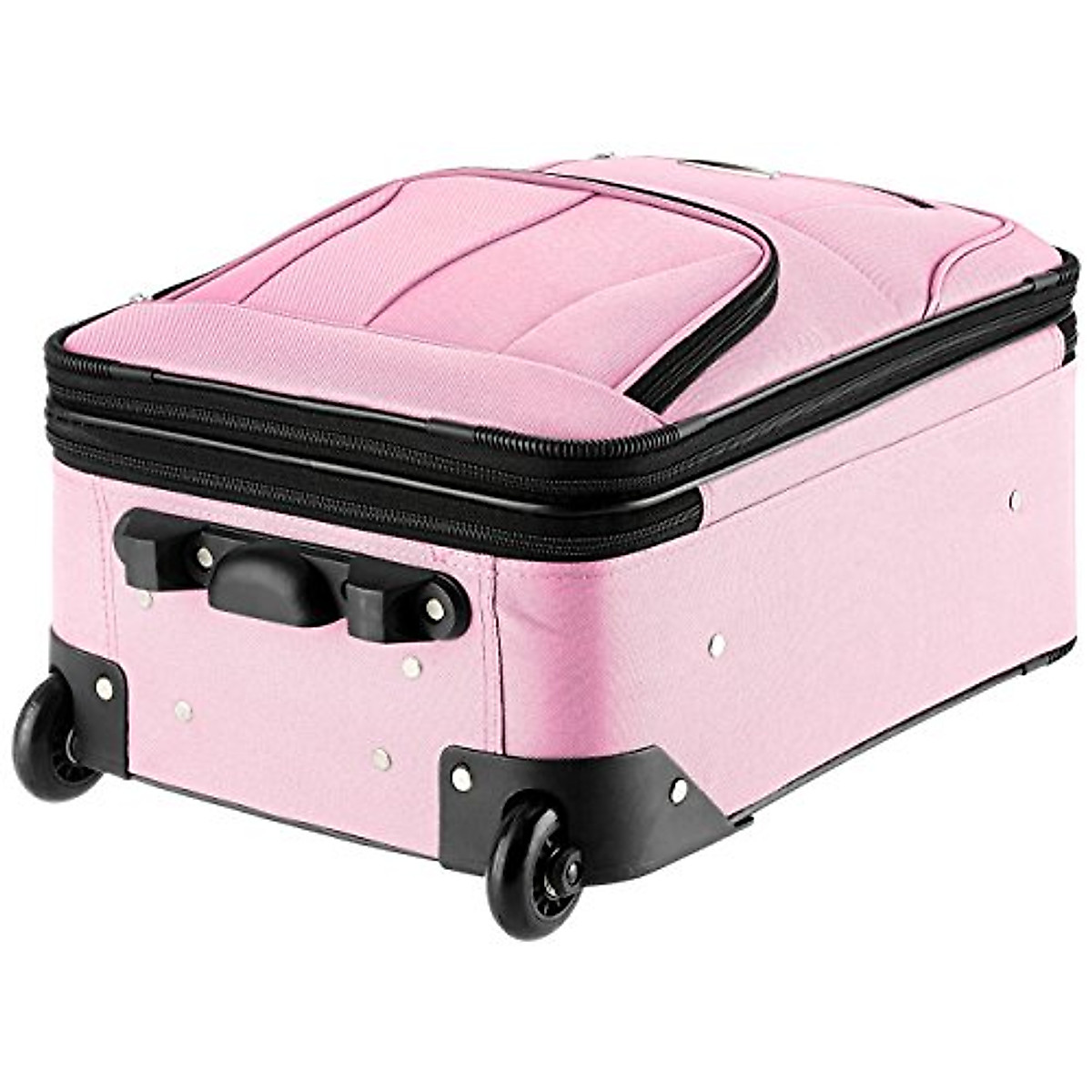 Rockland Fashion Softside Upright Luggage Set, Expandable, Pink, 2-Piece (14/19)